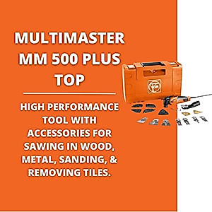 Fein Multimaster Tool MM 500 Plus Top Oscillating Kit - 350W High-Performance Corded Multi Tool for Interior Construction and Renovation - Includes 30 Accessories and Case - 72296761090