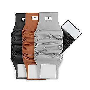 Pet Parents Premium Washable Dog Belly Bands & Extendrs, (3pack) of Male Dog Diapers, Male Dog Wraps, High Absorbing Belly Band for Male Dogs, Color: Natural, Size: Small Dog Belly Band