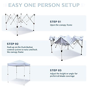 Outmotd 6x6 Pop-up Tent with Carry Bag, Ground Stakes, Outdoor Canopies Instant Party Gazebo, White