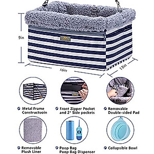 MARSLABO Dog Car Seats for Small Dogs, Upgrade Dog Booster Seat with Metal Frame Construction with Double-Layer Oxford, Perfect for Small Pets up to 20lbs