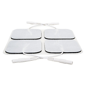 reserv 2" x 2" Premium Re-Usable Self Adhesive Electrode Pads for TENS/EMS Unit, Fabric Backed Pads with Premium Gel (White Cloth and Latex Free) (4 Pack (160 electrodes))