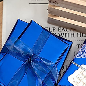 RUSPEPA Royal Blue Metallic Wrapping Paper - 81.5 Sq Ft - Solid Color Paper Perfect for Wedding,Birthday,Christmas,Baby Show - 30 inches x 32.8 feet