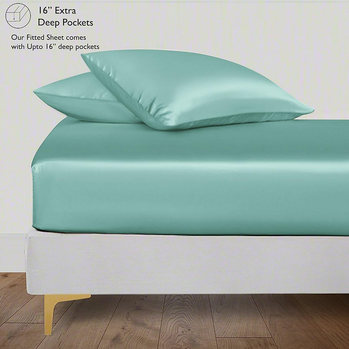 Linenwalas Tencel Lyocell Duvet Cover Set with Deep Pocket Fitted Sheet, Viscose Made from Eucalyptus Soft, Lightweight and Breathable Complete Bedding Set (Aqua, Full)