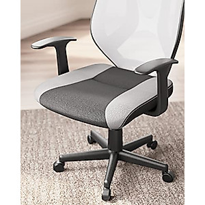 Signature Design by Ashley Beauenali Home Office Swivel Desk Chair, 25"W x 23"D x 40"H, Light Gray & Black