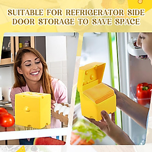 Uiifan 2 Pcs Sliced Cheese Storage Container with Flip Lid Cow Cheese Slice Crisper Butter Storage for Refrigerator Cheese Slice Holder with Lids Plastic Cheese Box for Fridge Airtight Food
