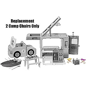 Barbie Replacement Parts 3-in-1 DreamCamper Vehicle Playset - GHL93 ~ 2 Replacement Camp Chairs