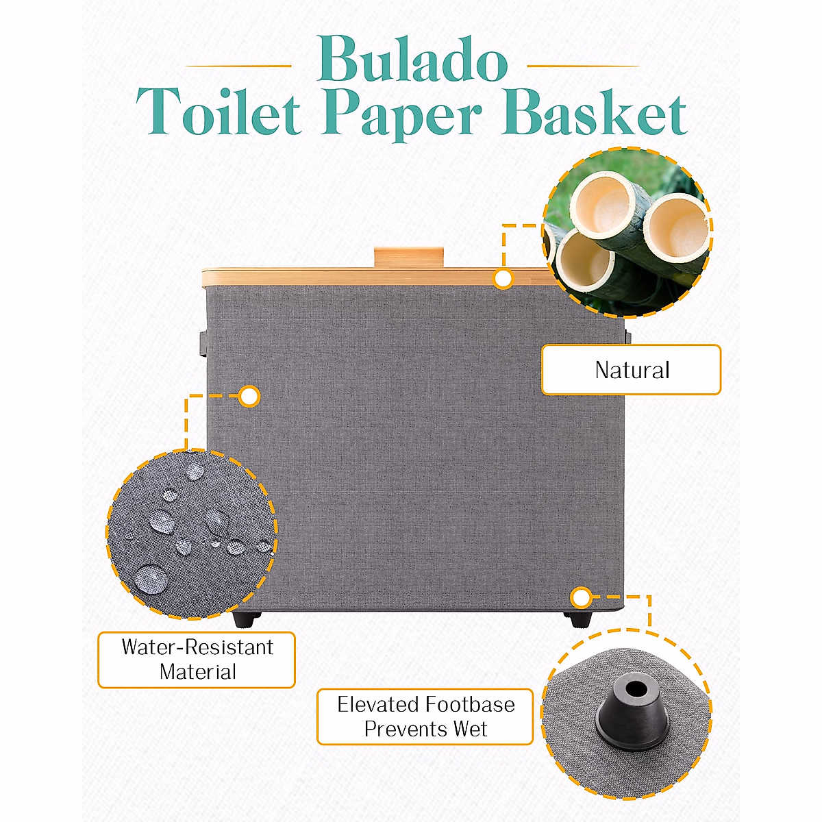 Bulado Toilet Paper Storage Stand, Toilet Paper Basket with Lid for 12-Roll Standard Extra Toilet Paper Holder, Wood Toilet Paper Organizer for Bathroom with Footbase The Ultimate Bathroom Organizer