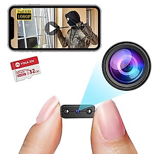 【Free 32G】 Smallest Wireless WiFi IP Camera,HD1080P Spy Camera,Pet Camera,Baby Monitor Camera for Video Recording Live Feed,Night Vision,Motion Detection,Cloud Storage for Security with iOS Android