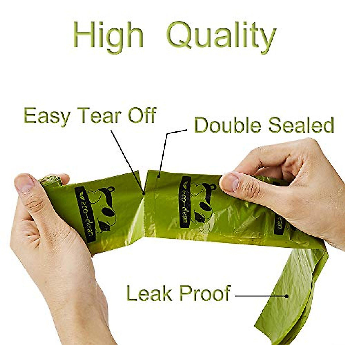 ECO-CLEAN Dog Poop Bags, 24 Rolls/360 Bags with Dispenser, Dog Waste Bags, Unscented, Leak-Proof, Easy Tear-Off