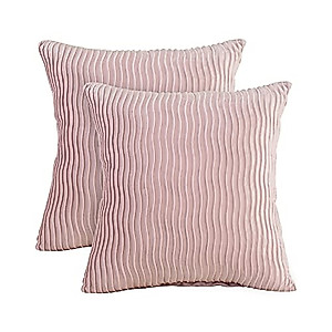Gloppie Throw Pillow Covers Decorative Pillows Covers 18x18 inch Velvet Couch Pillow Case Square Pillow Cases Cushion Covers for Sofa Bed Office Chair Dorm Room Decor Pink
