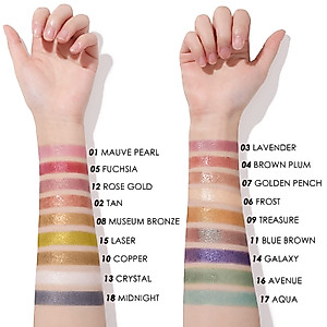 FOCALLURE 3 Pcs Mineral Eyeshadow Pigment,Waterproof Loose Glitter Eyeshadow,Long Lasting Sparkling Finish Eye Shadow with High-pigment Formula,Easy to Create High-impact Eye Looks,Smokey Metallics