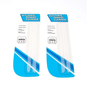 Ultimate Tongue Cleaner | 4 Pack Plastic Tongue Scraper | Gentle and Effective Cleaning | Fight Bad Breath and Plaque
