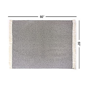 REDEARTH Classic Throw Blanket -Medium Weight Soft Lap Blanket for Sofa Bed Couch Chairs loveseats car, Living, Indoor/Outdoor use 100% Cotton (50x60; Black)