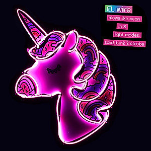 DOODLE HOG Decor for Girls Room - Neon Unicorn Arts and Crafts for Wall Art - Kids Arts and Crafts Ages 8-12 - NeonArt Wall Unicorn Room Decor for Girls Bedroom (Neon Wall Unicorn Art)