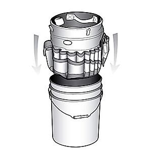 Bucket Boss Auto Boss Wash Boss Organizer for a 5 Gallon Bucket, with Fast-Drying, Exterior Mesh Pockets for Car Wash Supplies, Allowing for Soap and Water in the Bucket, in Black, AB30060