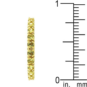 Kate Bissett 18k Gold Plated Eternity Ring with Channel Set Yellow Cubic Zirconia Size 7