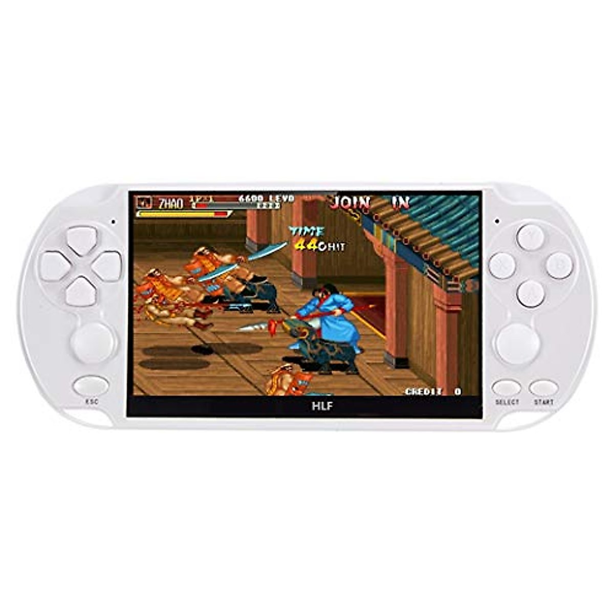 5.1 inch Multi-Function Retro Game Console Handheld Game Console 7700 Games Support Arcade/CPS/fc/SFC/gba/gbc/gb/sega Emulator Games can be archived with Rechargeable Lithium Battery (White)