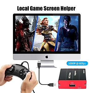 Mirabox USB3.0 HDMI Video Capture Card for Nintendo Switch, 1080P 60FPS HD Game Capture Device Cam Link With HDMI Passthrough Work with DSLR Xbox PS4 for OBS Twitch Game Live Streaming and Recording