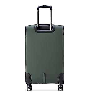 DELSEY Paris Sky Lite Softside Expandable Luggage with Spinner Wheels, Green, Checked-Medium 24 Inch