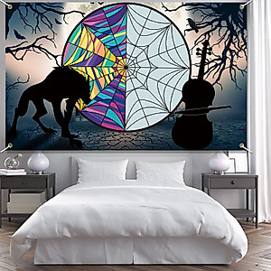 Wednesday Banner, Wednesday Party Decorations Backdrop Wednesday Theme Birthday Party Photo Background Horror Fantasy TV Banner for Wednesday Fans Room Dorm Apartment Decor Wednesday Party Supplies