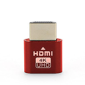 Red 3Pack-4K HDMI Virtual Plug high Resolution Virtual Display, 2021 New Generation Headless Display Adapter, Support up to 3840x2160 @ 60Hz and 1080 @ 120Hz DVI EDID Emulator