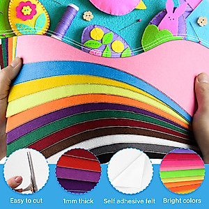 Morcheiong 12 Pcs Self Adhesive Felt Sheet Soft Felt Sheets with Adhesive Backing for Art Project and Sewing DIY Craft(11.8"x7.9"/30x20cm)- White