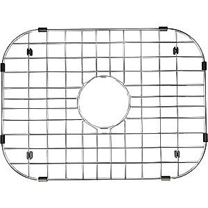 SANNO Kitchen Sink Grate Stainless Steel Sink Protector for Kitchen Sink, Grid Sink Protector Kitchen Sink Rack for Bottom of Sink,Center Drain,18" L X 13.4" W