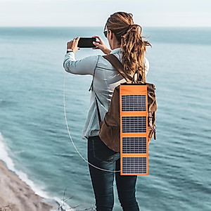 LAPOND 20W Portable Solar Panels Charger Dual USB((5V/3A Max),Waterproof Foldable SunPower Solar Panel for Camping Backpacking Hiking Outdoor,Compatible with Phones Power Banks Tablets