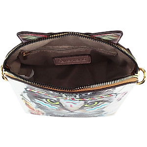 B BRENTANO Vegan Cute Bohemian Cat Animal 3-D Ear Crossbody Handbag (Boho Feline)