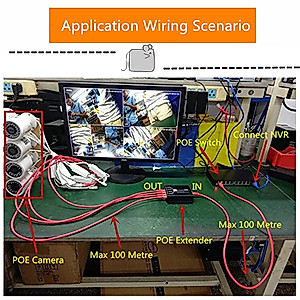 BeElion PoE Extender Ethernet Repeater 10/100Mbps, 1In/4Out 10/100BASE-TX IEEE802.3at (Power-in) to IEEE802.3af (Power-Out) PoE Extender for Ethernet/PoE Power, IP Camera,Other Network