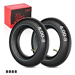 RUTU 4.80/4.00-8" Premium Replacement Tire Inner Tubes, 4.80/4.00-8 tube with TR87 angled valve for Mini Bikes, Go Kart, Lawn Mowers, Hand Truck, Wheelbarrow for 4.80 4.00-8/480/400-8 Tires (2-Pack)
