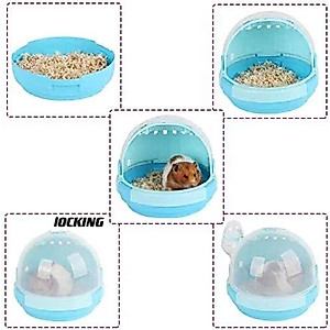 Eonpet Travel cage for Small Animals Hamster Carrier Cage Portable Carrier Hamster Carry Case Cage with Water Bottle Travel&Outdoor for Hamster Small Animals Travel cage for Small Animals(Blue)