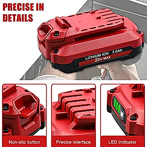 2 Pack 20V 3.0Ah Replacement for Craftsman V20 Lithium Ion Battery, Compatible with  Craftsman 20V MAX CMCB205 CMCB204 CMCB206 CMCB202 CMCB201 20 Volt Cordless Power Tools