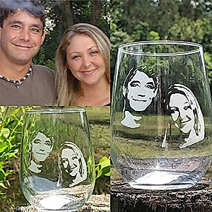 Personalized Engraved wine glass, Custom picture wine glass,engraved photo whiskey glass, photo engraved beer mug