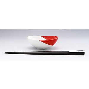 24to3西富陶磁器(Nishitomi) Arita Ware Kinsen Kiln Oval Small Bowl Red Snow