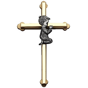 Cathedral Art (Abbey & CA Gift Praying Baby Boy Wall Cross, Gold Finish