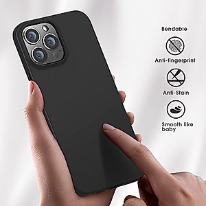 X-level Compatible iPhone 13 Pro max Case Slim Fit Ultra-Thin [Guardian Series] Soft TPU Matte Finish Coating Phone Cases Lightweight Back Cover Grip for iPhone 13 Pro max 6.7" (2021)-Black