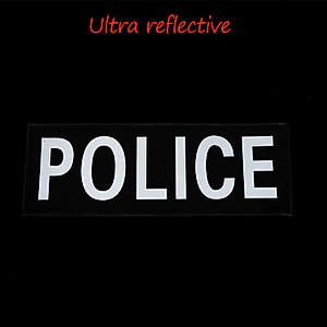 3 Pieces Police Patches for Vest 11 x 4 Inches Reflective Ultra Patch Black Police Patch Back Panel Police Patches for Police Vest Jacket Back Panel (28 x 10 cm/ 11 x 4 Inch)