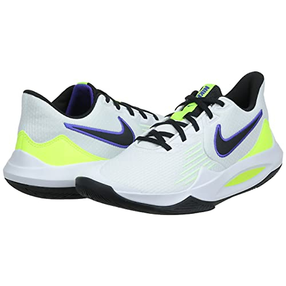 Nike Precision 5, White/Black-Barely Volt-Volt, 9