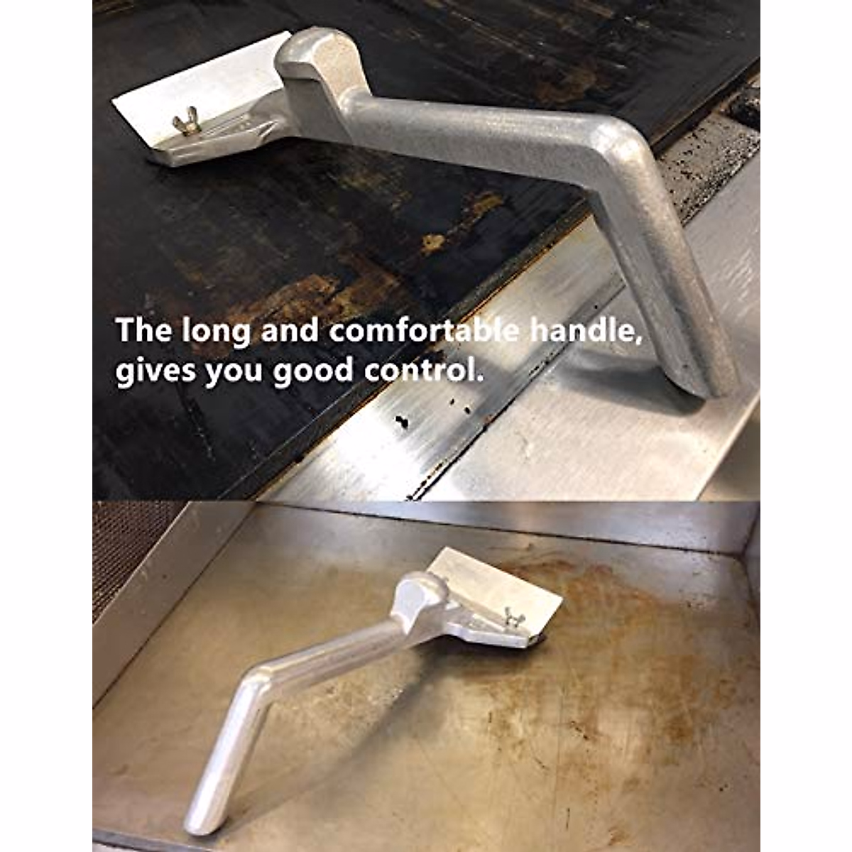 LRui Grill Scraper Heavy Duty Griddle Scraper Set with 5 Replacement Blades Flat Top Grill Accessories Griddle Cleaning Kit,for Outdoor Grill Cleaning