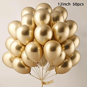 12inch Metallic Gold Balloons for Wedding Bridal Birthday Baby Shower Decoration