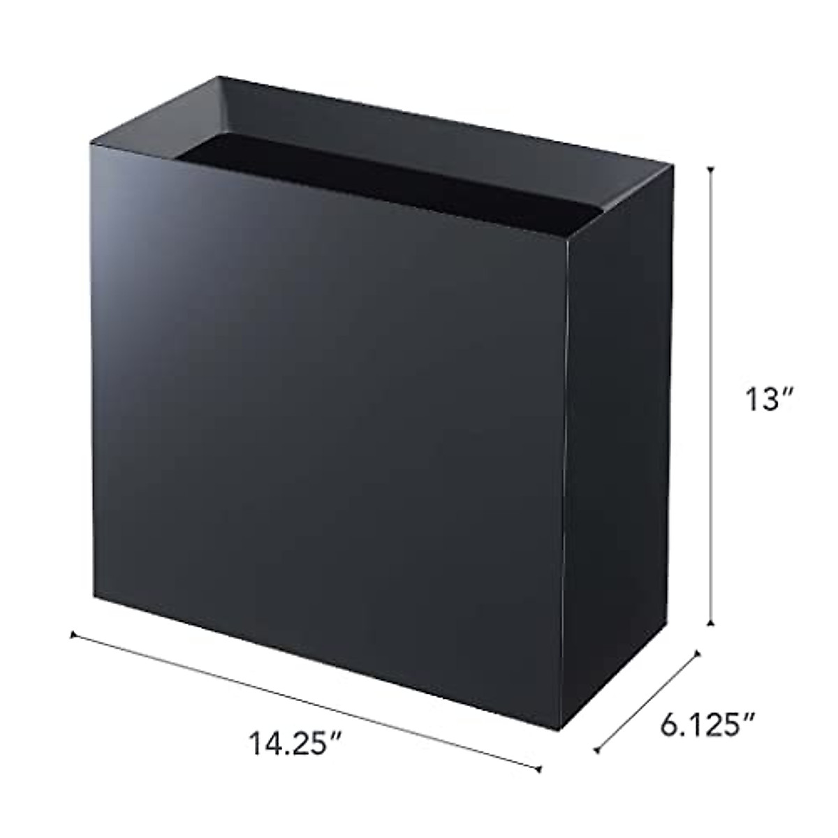 Yamazaki Home Modern Garbage Waste Basket with Handle | Plastic | Trash Can, One Size, Black