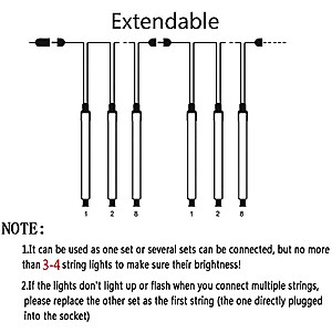 Kwaiffeo Christmas Lights, Meteor Shower Lights 12 inch 8 Tube Rain Falling Icicle Cascading Lights for Xmas Tree Halloween Decoration Wedding Party, Christmas Decorations Outdoor Yard, UL Plug Blue