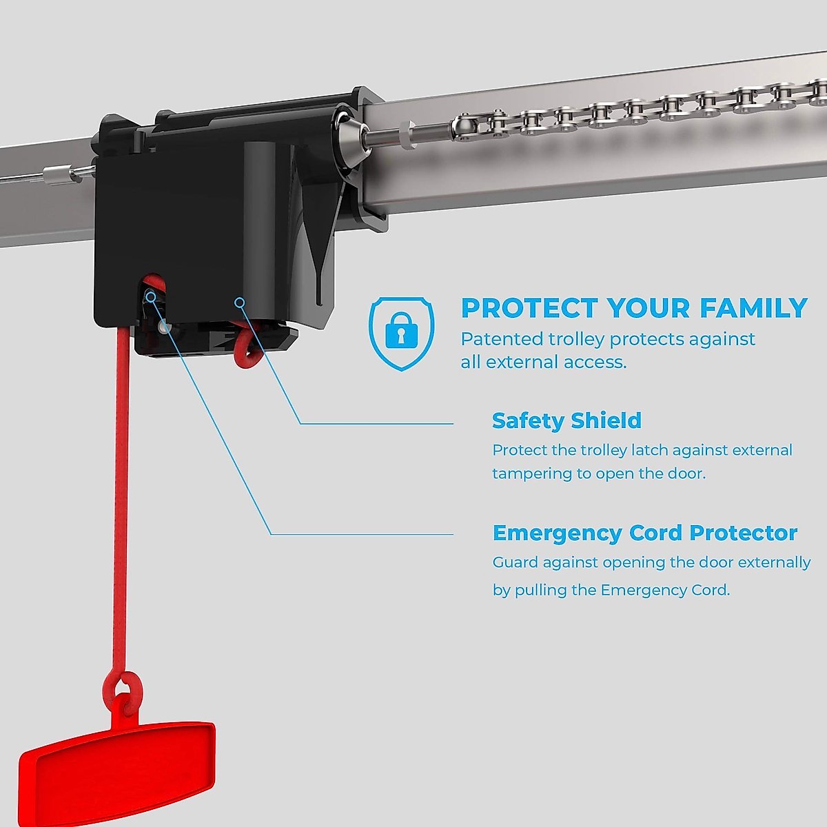 Atoms ATR-1722W by Skylink 3/4HPF Garage Door Opener Featuring Alexa with Extremely Quiet DC Motor, Chain Drive, 2 Remote Controls, Deluxe Wall Console and WiFi Compatible