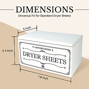 Farmhouse Dryer Sheet Dispenser/Holder Box with hinged Lid - Rustic Farmhouse Laundry Room Organizer - Fabric Softener Dispenser - Storage Container