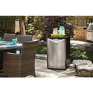 Danby DAR044A6BSLDBO 4.4 Cu.Ft. Outdoor Mini Fridge, IPX4-Rated Stainless Steel Look All Refrigerator for Patio, Cabana, Pool Bar, E-Star Rated, Spotless Steel