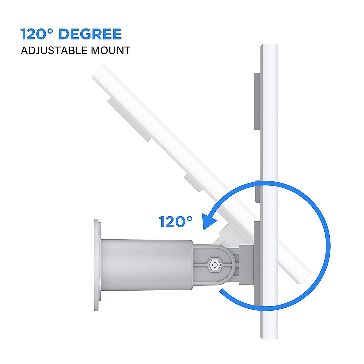 OLAIKE Solar Panel for Spotlight Cam Battery & Stick Up Cam Battery,Waterproof Charge Continuously,5 V/3.5W(Max) Output, with Secure Metal Wall Mount & 3.8M/12ft Power Cable(No Include Camera),White