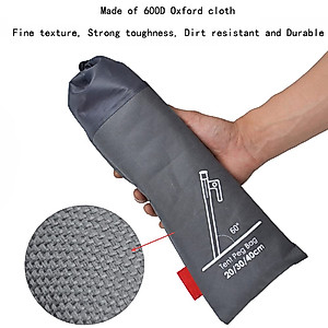 YTYKINOY 3 Pieces Outdoor Tent peg Storage Bag Camp Accesorries Bag Camping Tent Stakes Sleeve (L, M, S)