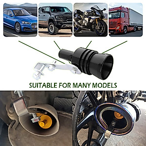 Salior 2PCS Car Turbo Whistle - Universal Turbo Sound Exhaust Muffler Pipe Whistle Muffler - Aluminum Alloy Turbo Exhaust Whistle for Car Truck SUV Motorcycle (Black/2pcs), 3.13x1.32x1.32 inch