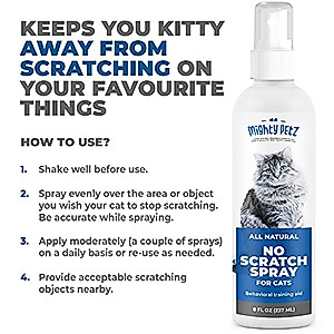 Mighty Petz Cat Repellent Spray for Furniture for Indoor and Outdoor Use – No Cat Scratching Spray – Alcohol Free Cat Deterrent – Cat Spray Behavioral Training Aid – Couch Protector, 8 oz
